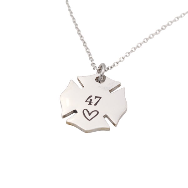 Custom Firefighter Badge Necklace - Etsy
