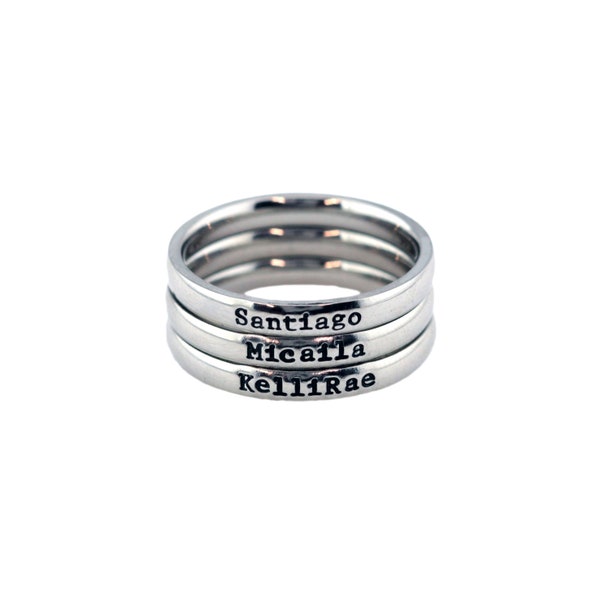 Stackable Name Rings - Etsy