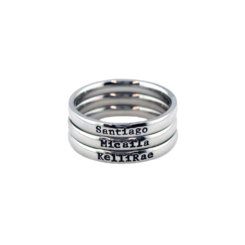 Stackable Name Ring - Etsy