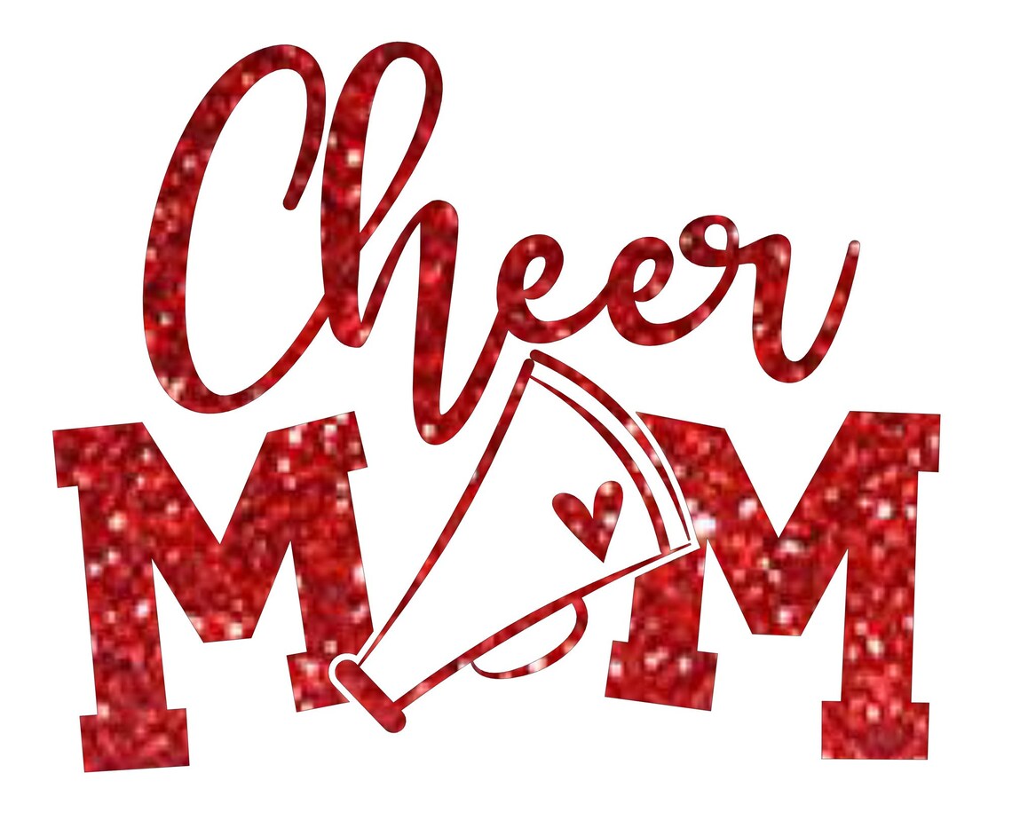 Cheer Mom Glitter Iron-on Transfer Cheerleader Mom Easy DIY Shirt ...