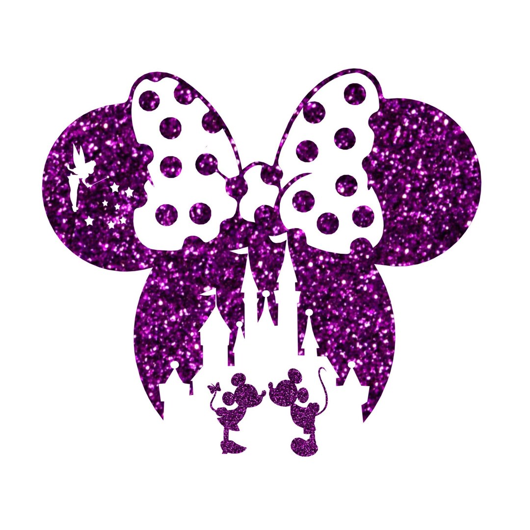 Disney Glitter Minnie and Mickey Glitter or Non-glitter Vinyl Iron on T ...