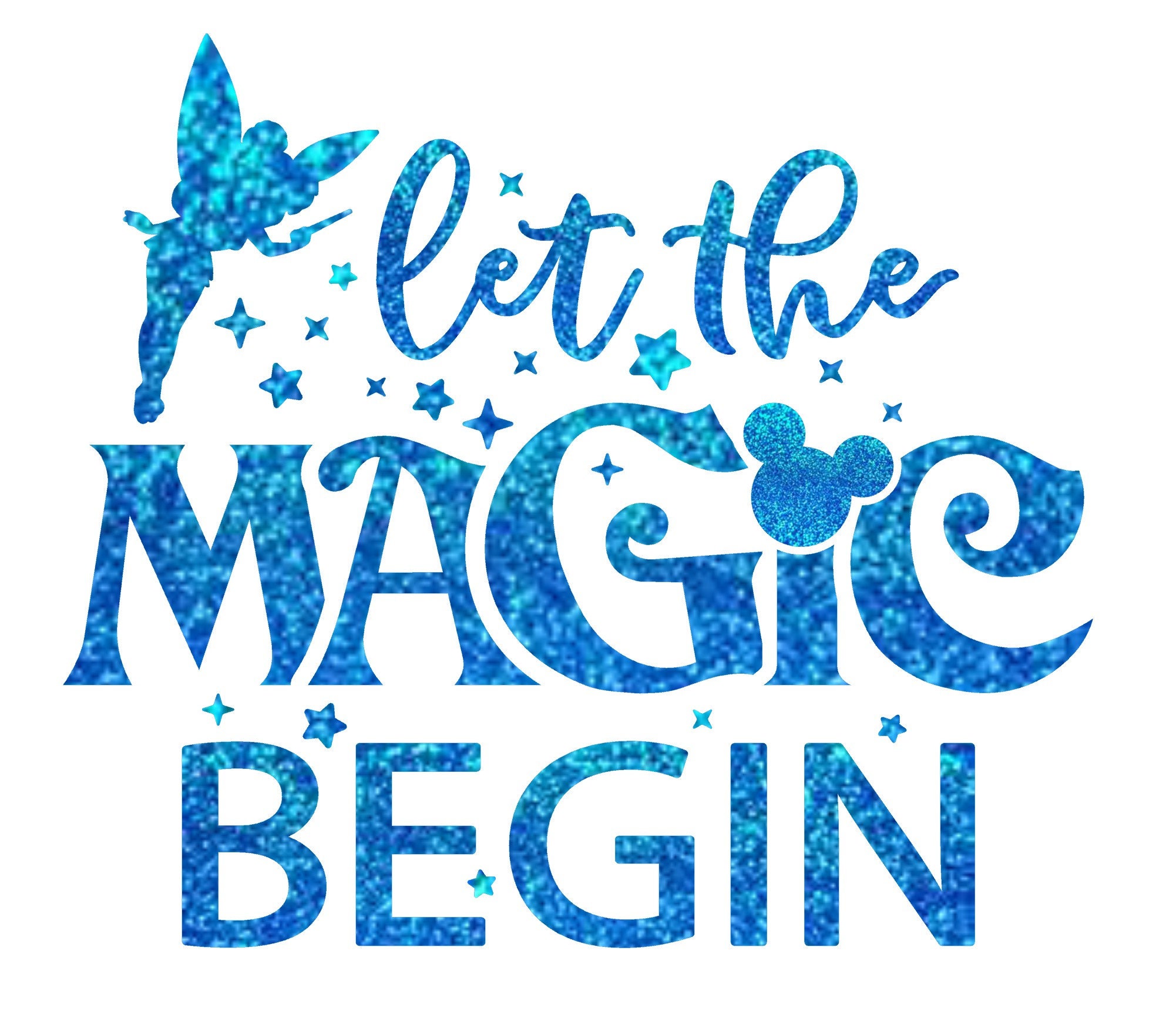 Disney Glitter Let the Magic Begin Iron on T-shirt Transfer | Etsy