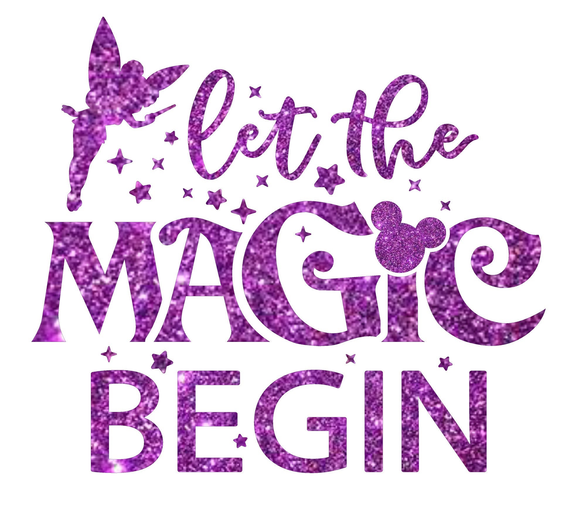 Disney Glitter Let the Magic Begin Iron on T-shirt Transfer | Etsy