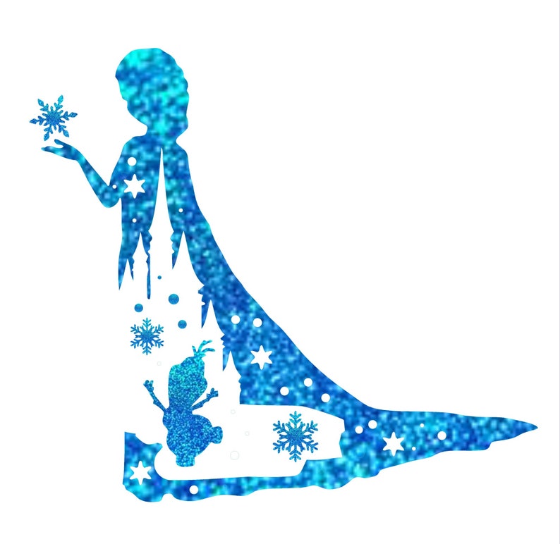 Disney Glitter Frozen Vinyl Iron on T-shirt Transfer Sparkly - Etsy