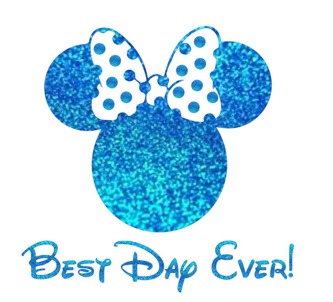 Disney Glitter Minnie Best Day Ever Glitter Vinyl Iron on T-shirt ...