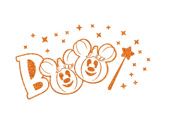 Disney Glitter Mickey Halloween Boo Glitter Vinyl Iron on - Etsy