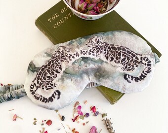 Sleep Mask-cashmere and Silk-unisex-soft Print Leopard - Etsy