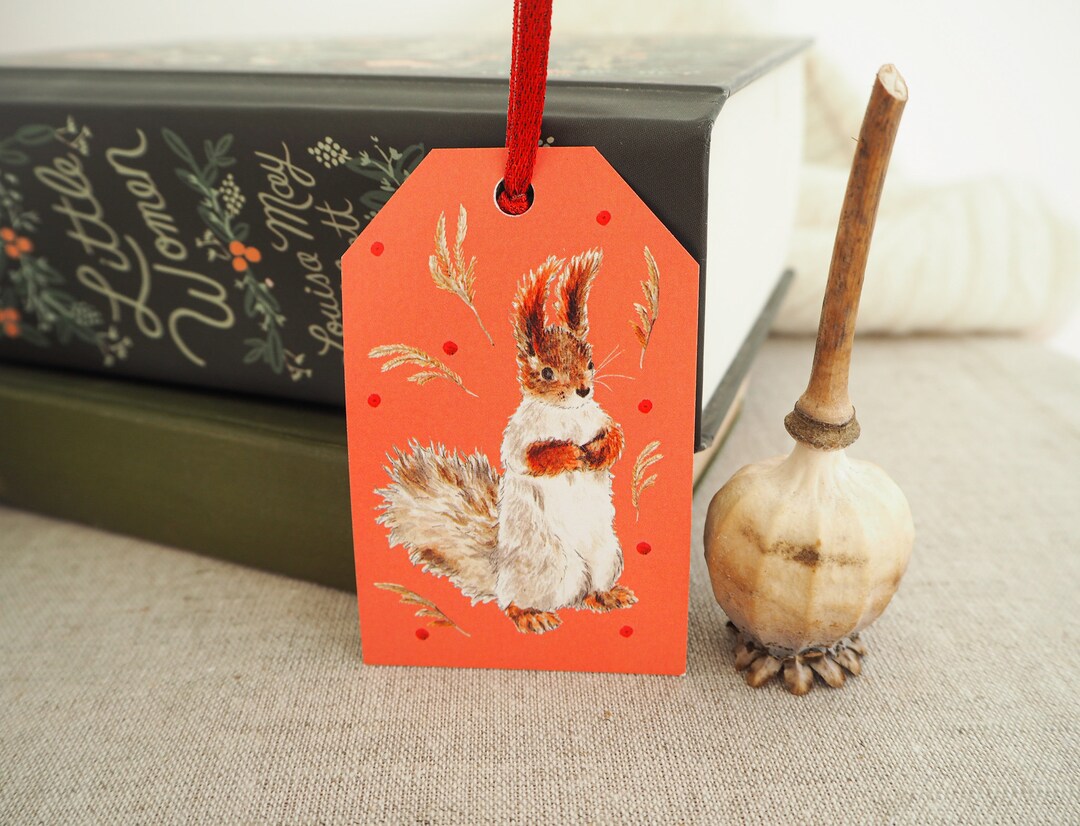 Red Squirrels Gift Tag - Etsy