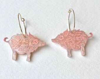 Pink Glitter Pig - Etsy