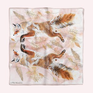 Luxury Fox Silk Scarf - Etsy UK