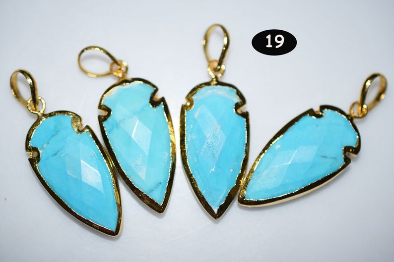 4 pc TURQUOISE magnesite small arrowhead Arrowhead pendant | Etsy