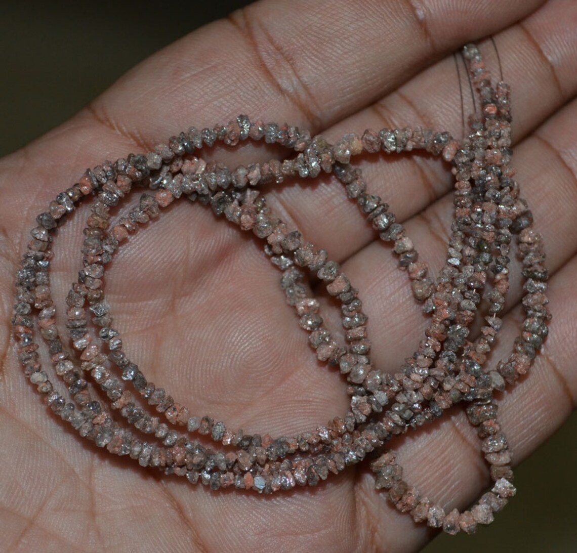 New and Rare Red Sand Diamond Chips Beads 15 Inch Strand - Etsy