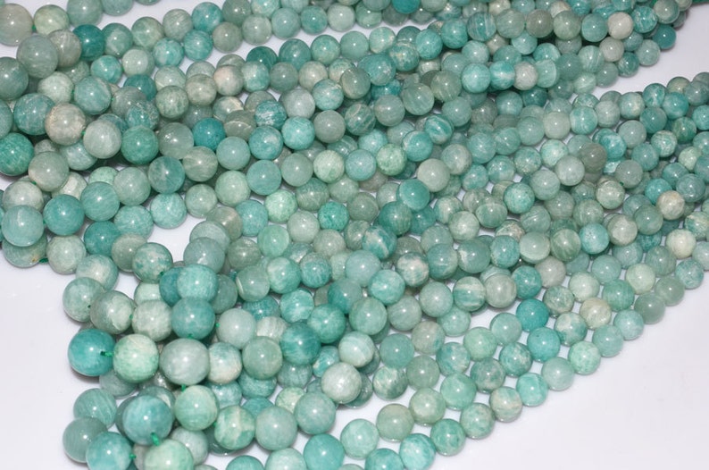 Fine Quality Natural Aqua Amazonite Smooth Round Ball Beads - Etsy