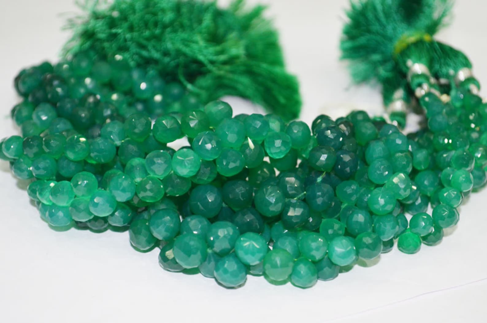 AAA Quality Green Onyx Onion Faceted Length : 8 Inch Strand - Etsy