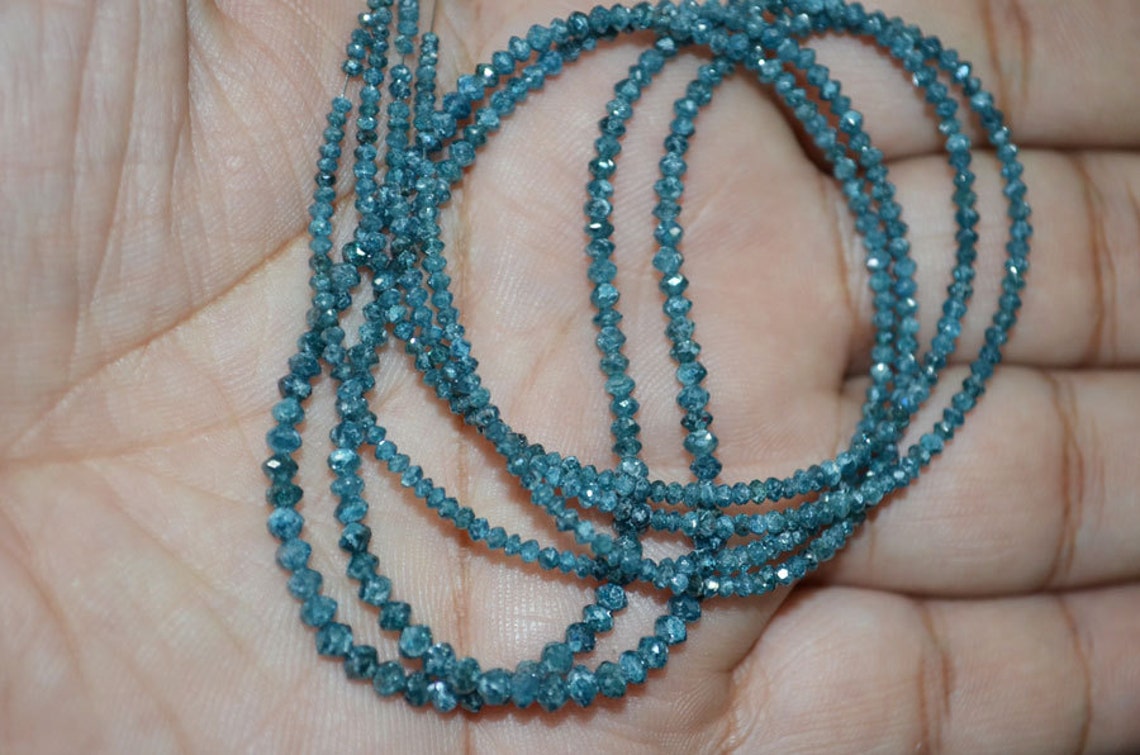 Very Beautiful Blue Diamond Faceted Beads 4 Inch Strand | Etsy