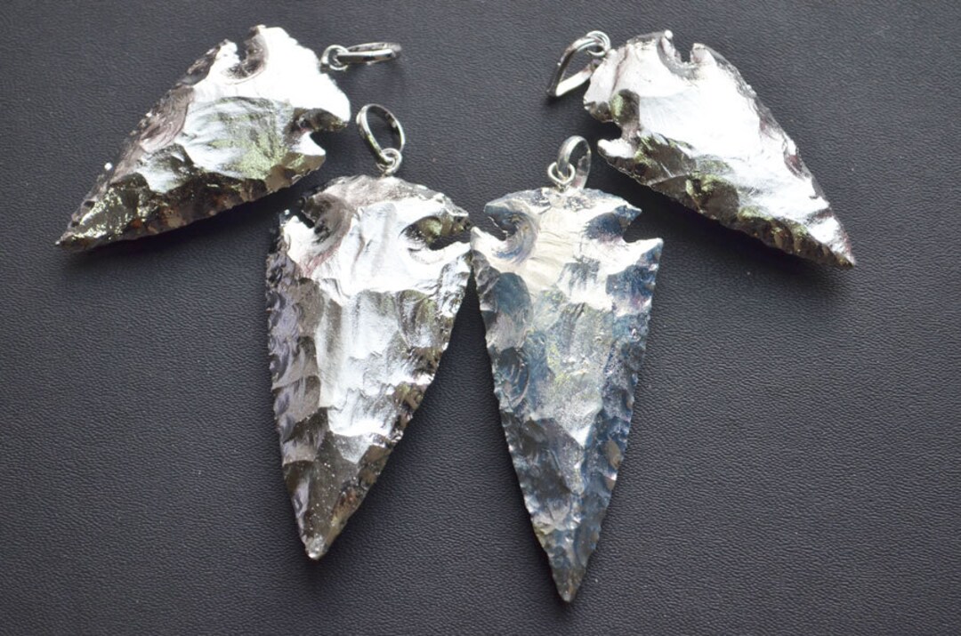 Arrowhead - Silver Plated Over Jasper Arrowhead Pendant - 50 to 60 Mm ...