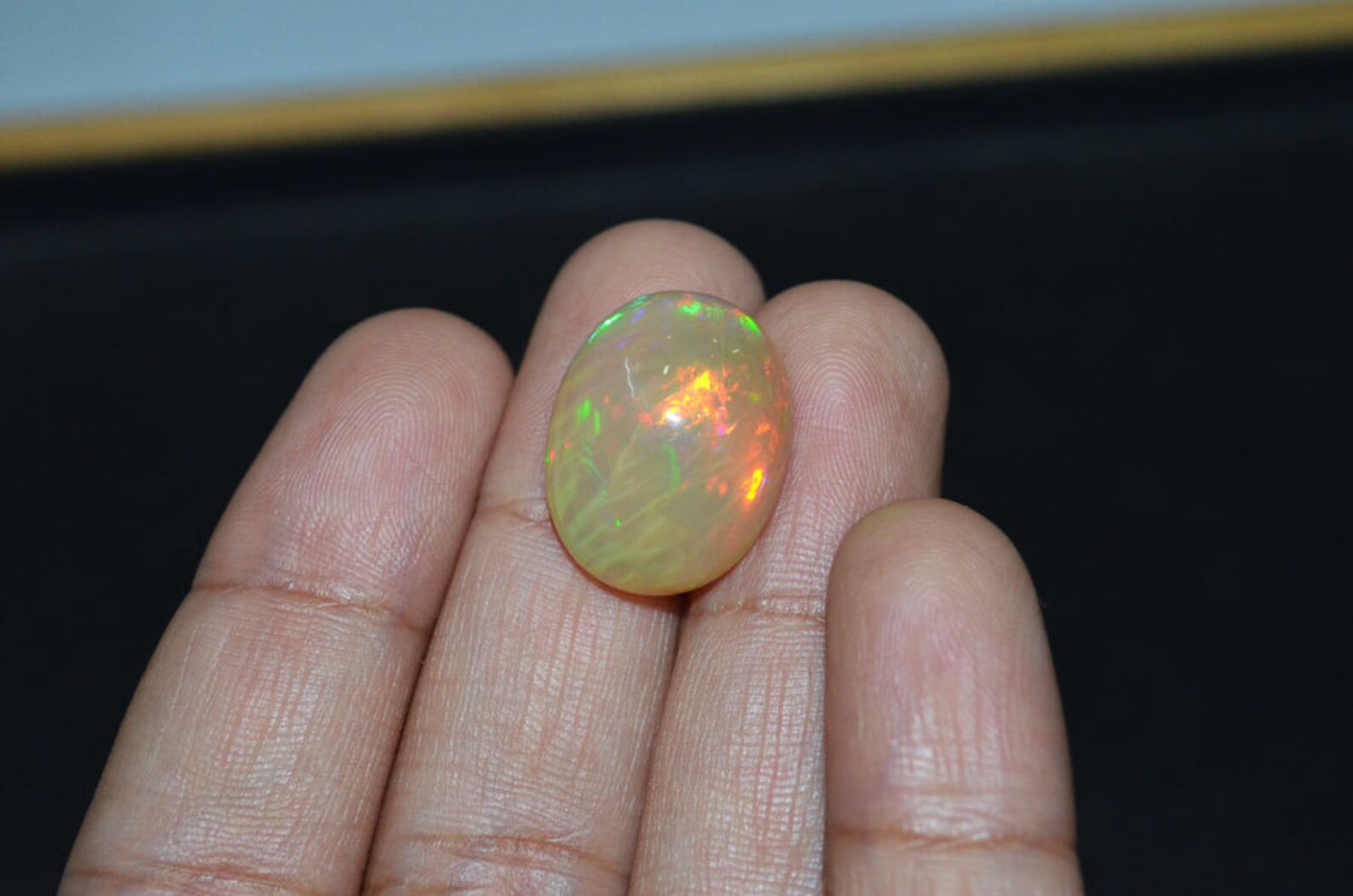 11.3ct. ethiopian opal oval cab 14 x 18 code: 29 | Etsy