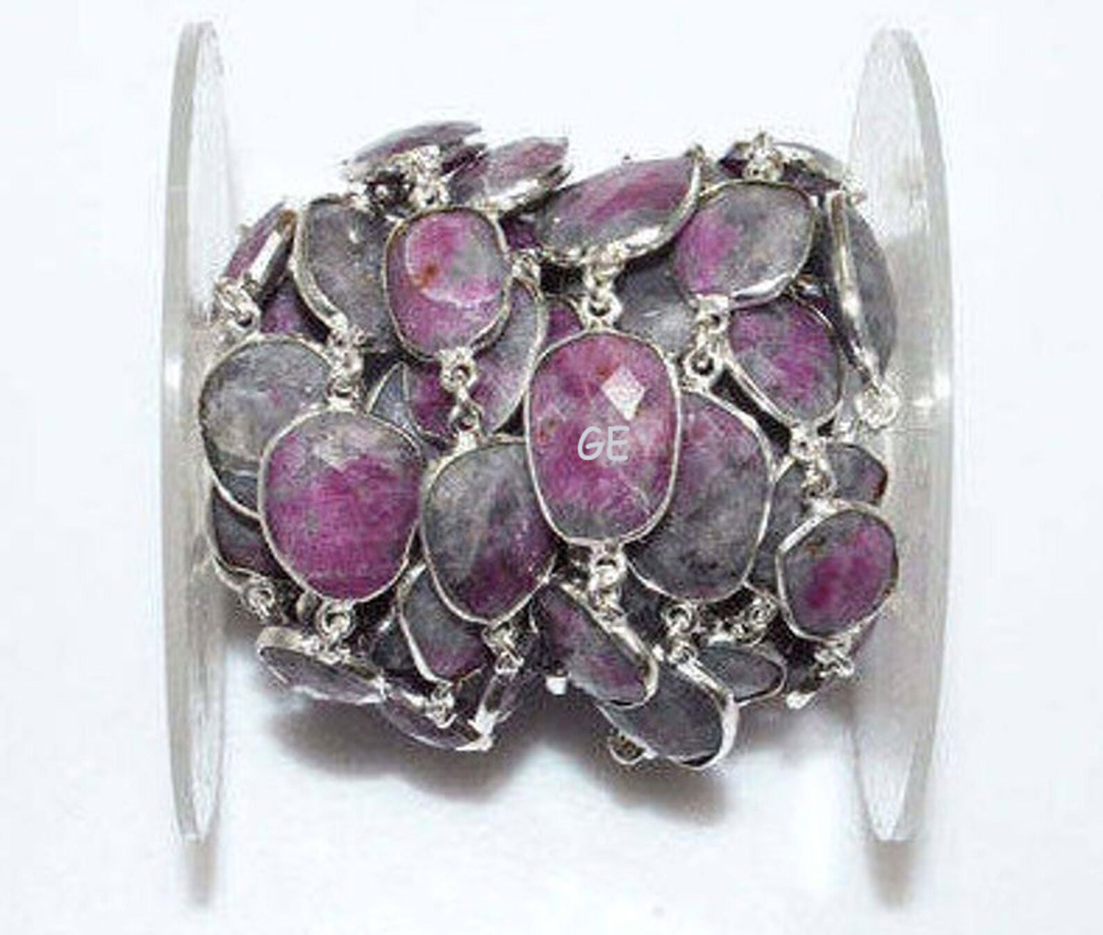 Ruby Rocks Bezel Connector Chain Ruby Rocks Faceted Free Form - Etsy