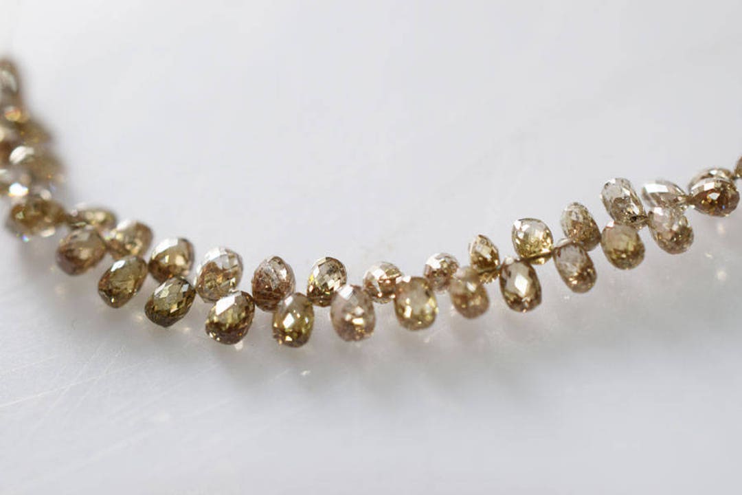 10 Ct AAA Champagne Diamond Tear Drops Faceted,1.5x2 to 2x3 Mm ,87 Pc ...