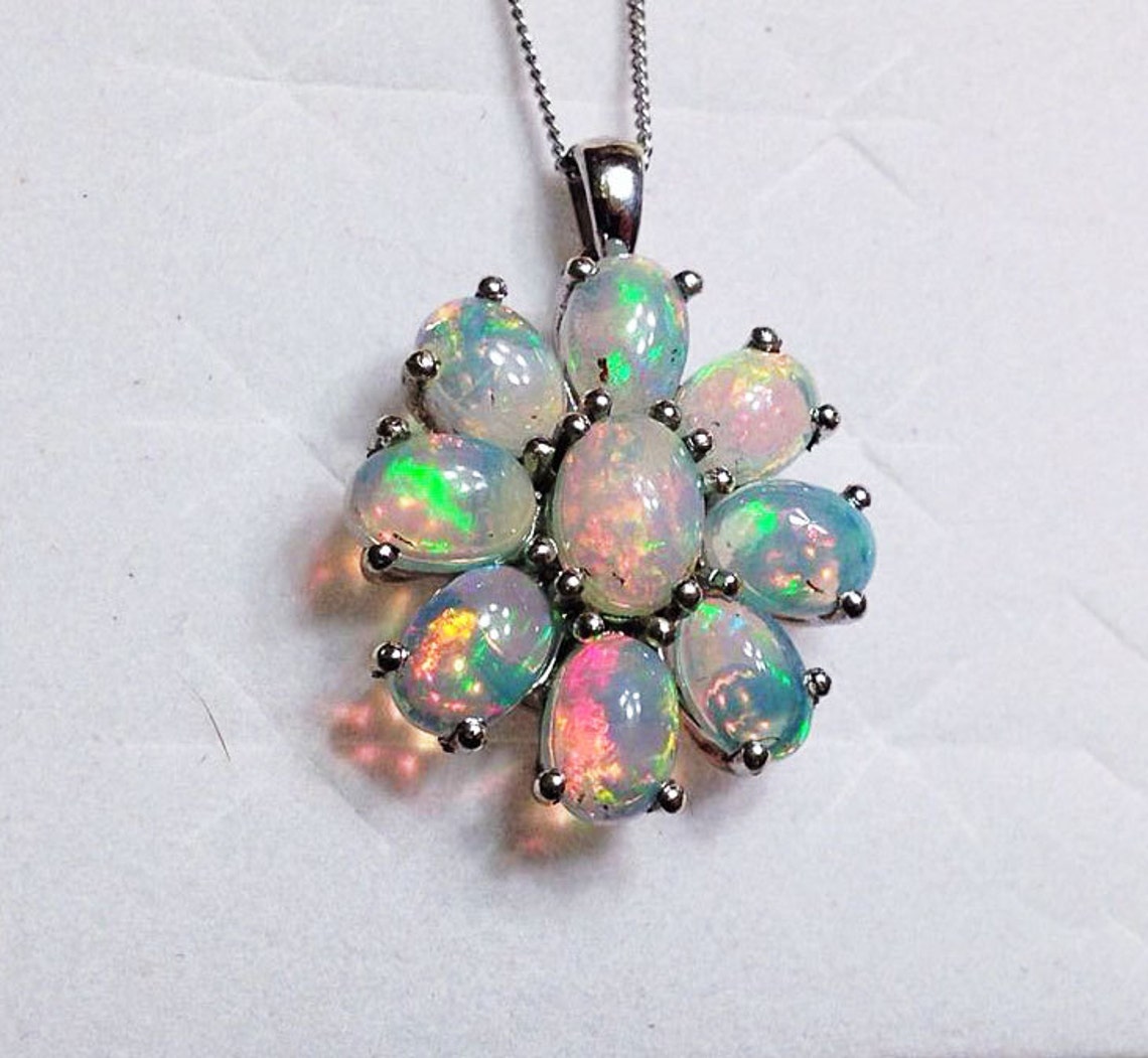 Beautiful Pendant of Ethiopian Opal Cab in 92.5 Silver | Etsy