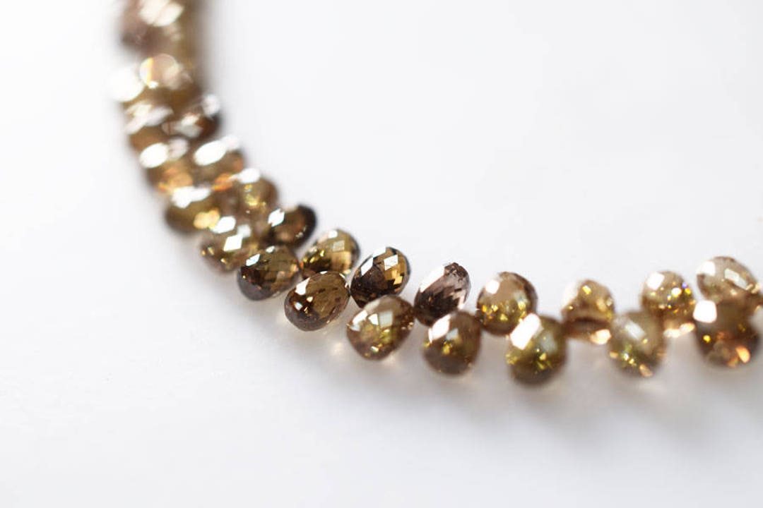 10.50 Ct AAA Champagne Diamond Tear Drops Faceted,1.5x2 to 2x3 Mm ,89 ...