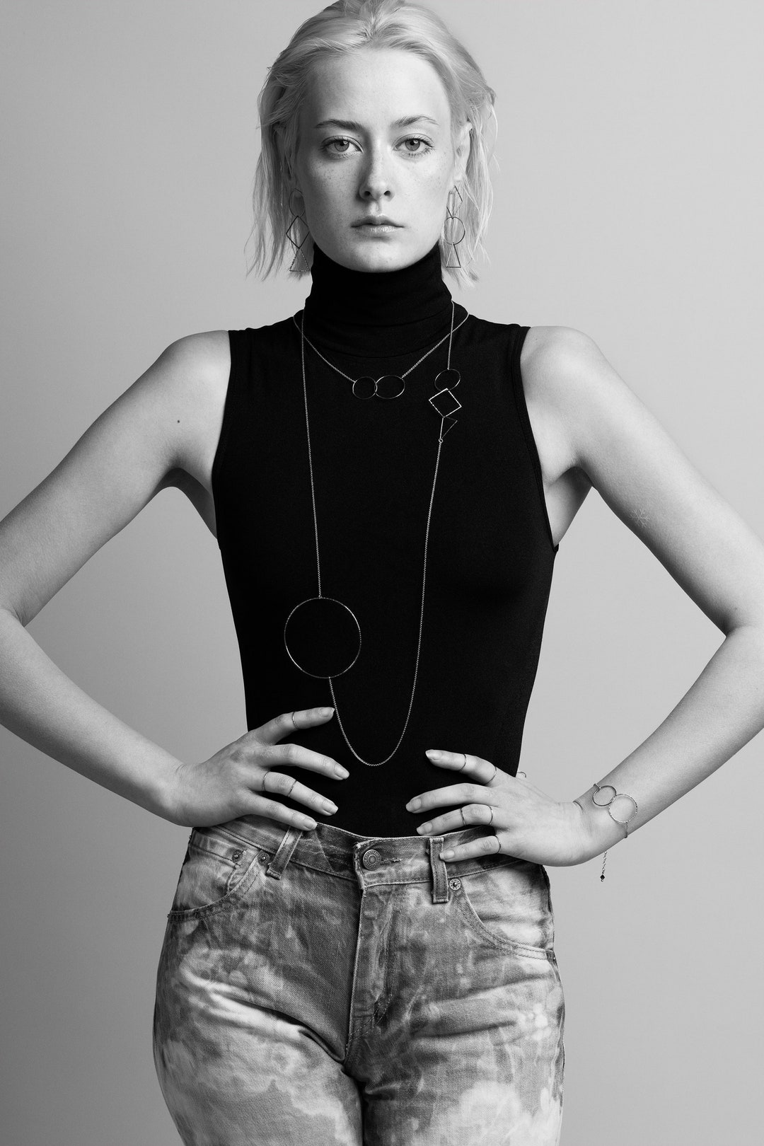 ETER: Silver Necklace With Two Circles - Etsy