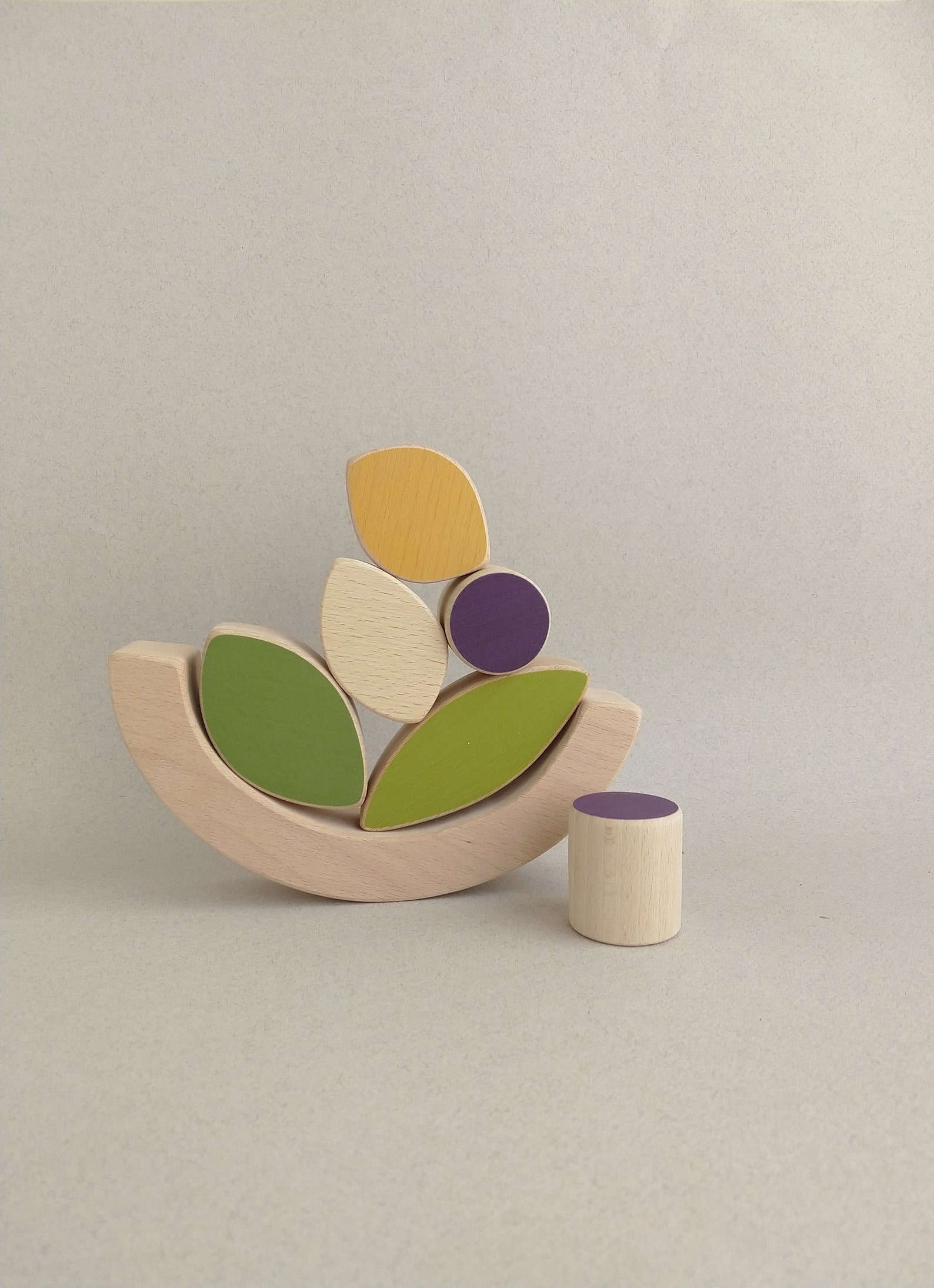 Leaves & Blueberries Stacking and Balance Toy - Wooden Toy for Toddlers ...