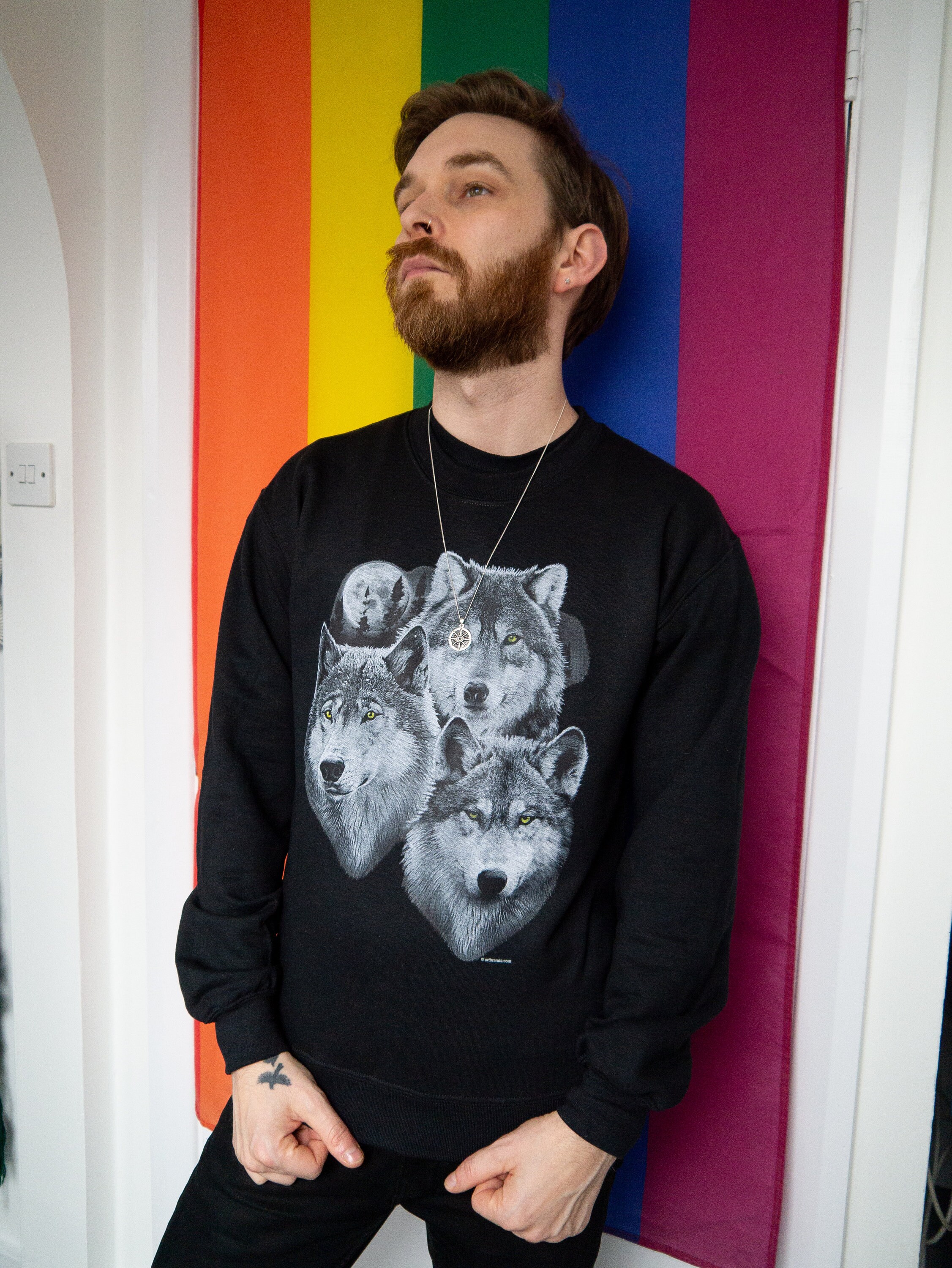 Wolf Trio Jumper Wolves Sweatshirt Wolves Sweater Wolf - Etsy UK