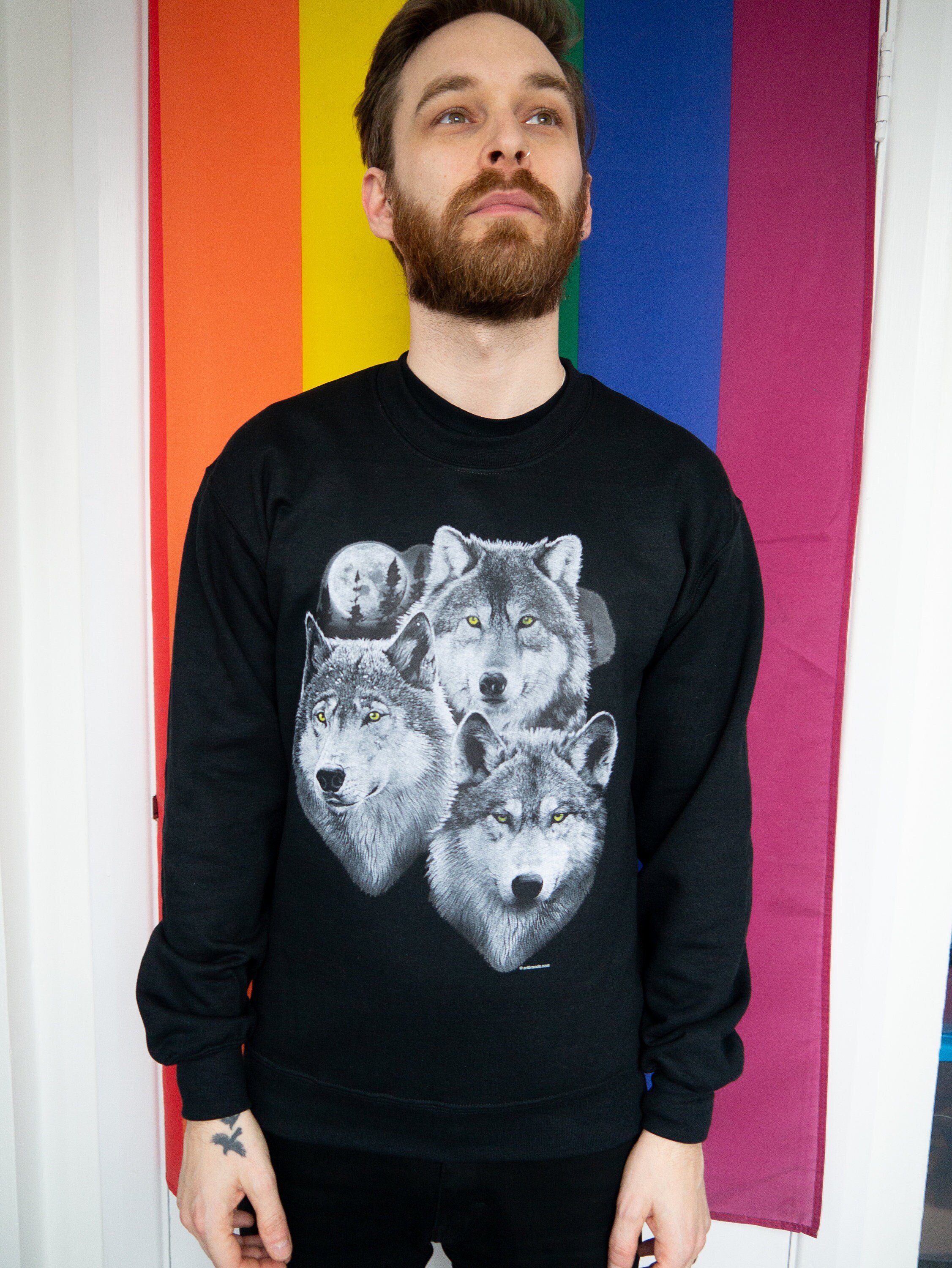 Wolf Trio Jumper Wolves Sweatshirt Wolves Sweater Wolf - Etsy UK