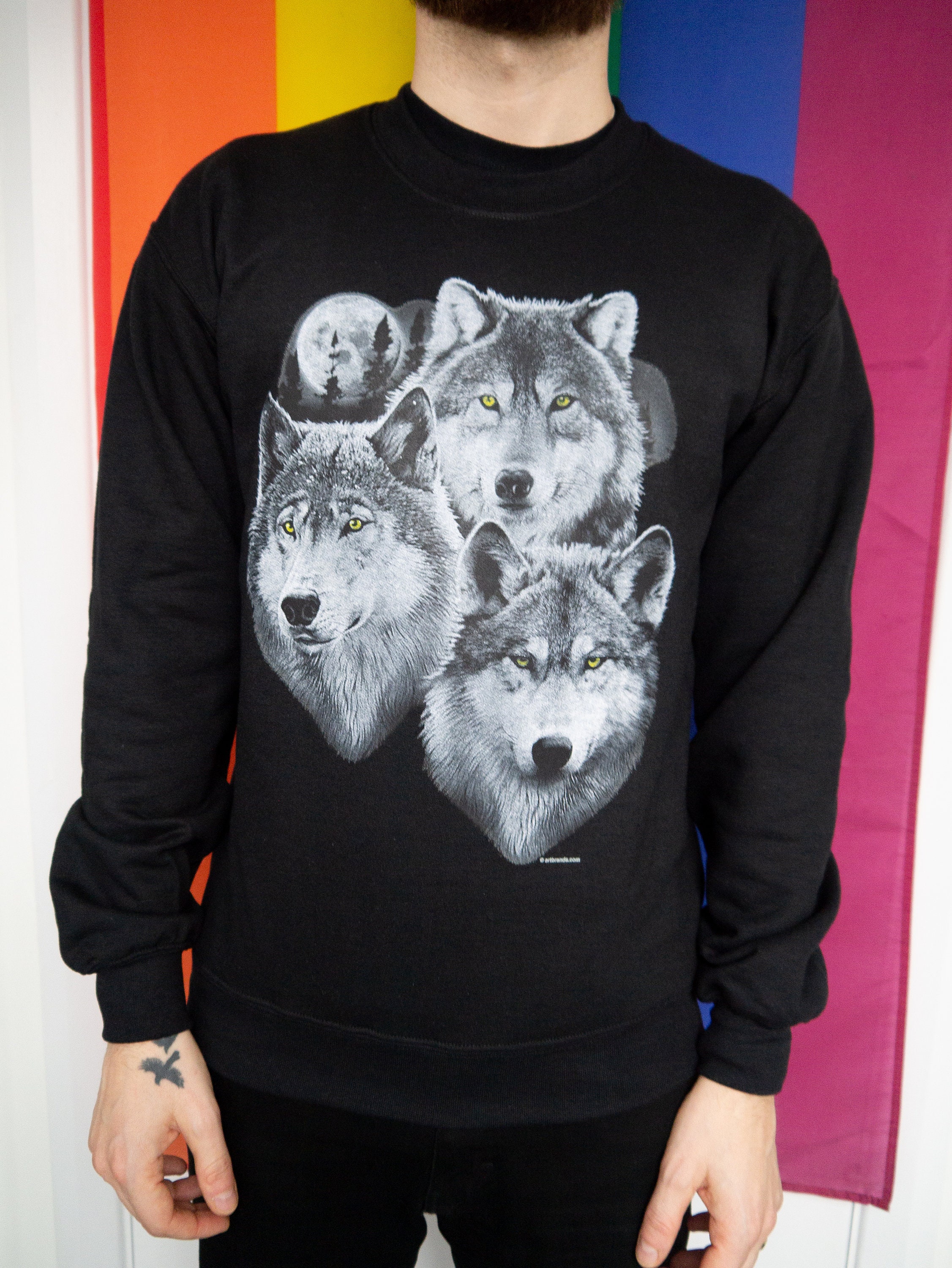 Wolf Trio Jumper Wolves Sweatshirt Wolves Sweater Wolf - Etsy UK