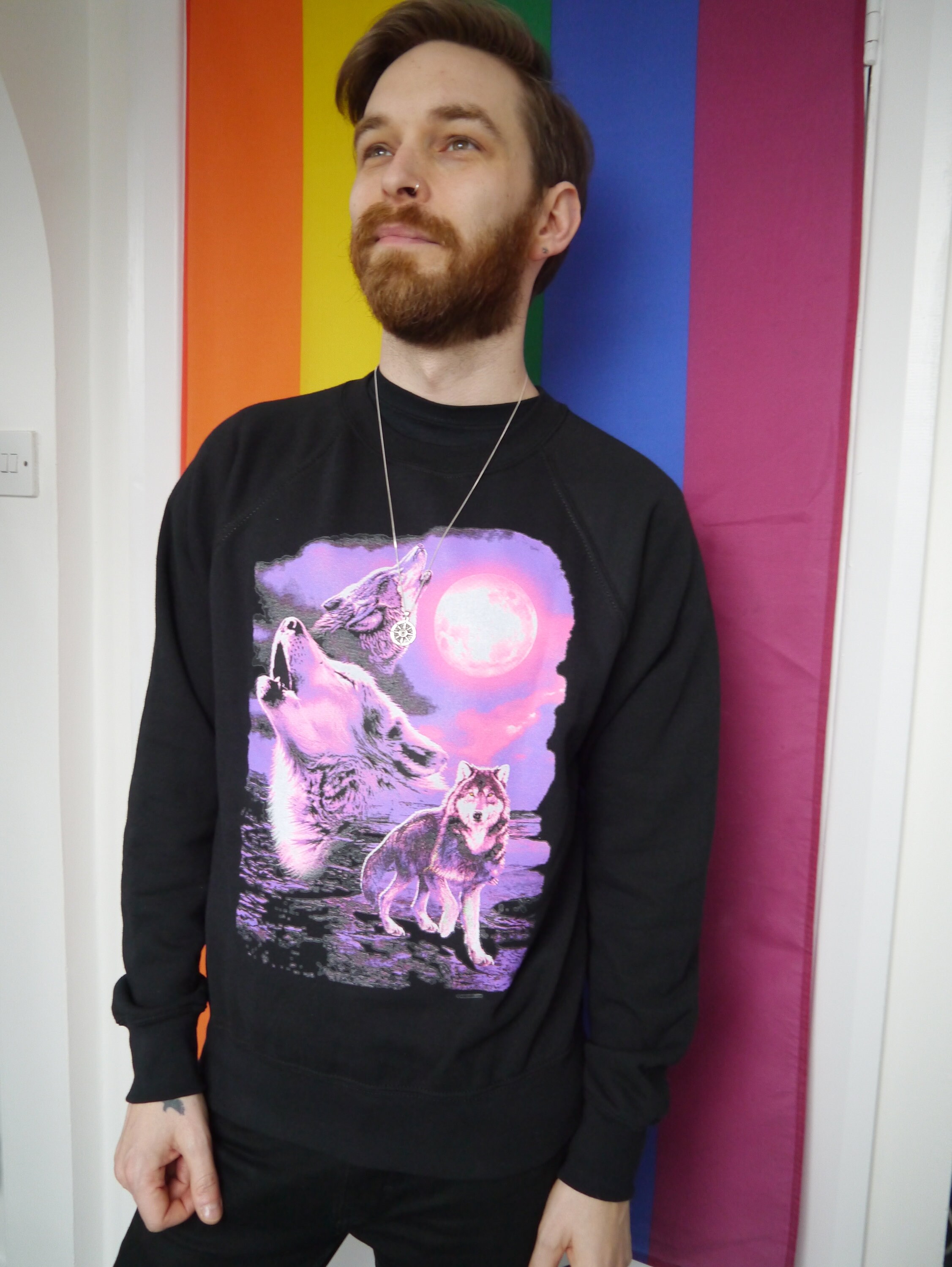 Jersey de lobos de neón sudadera de lobos suéter de lobo | Etsy