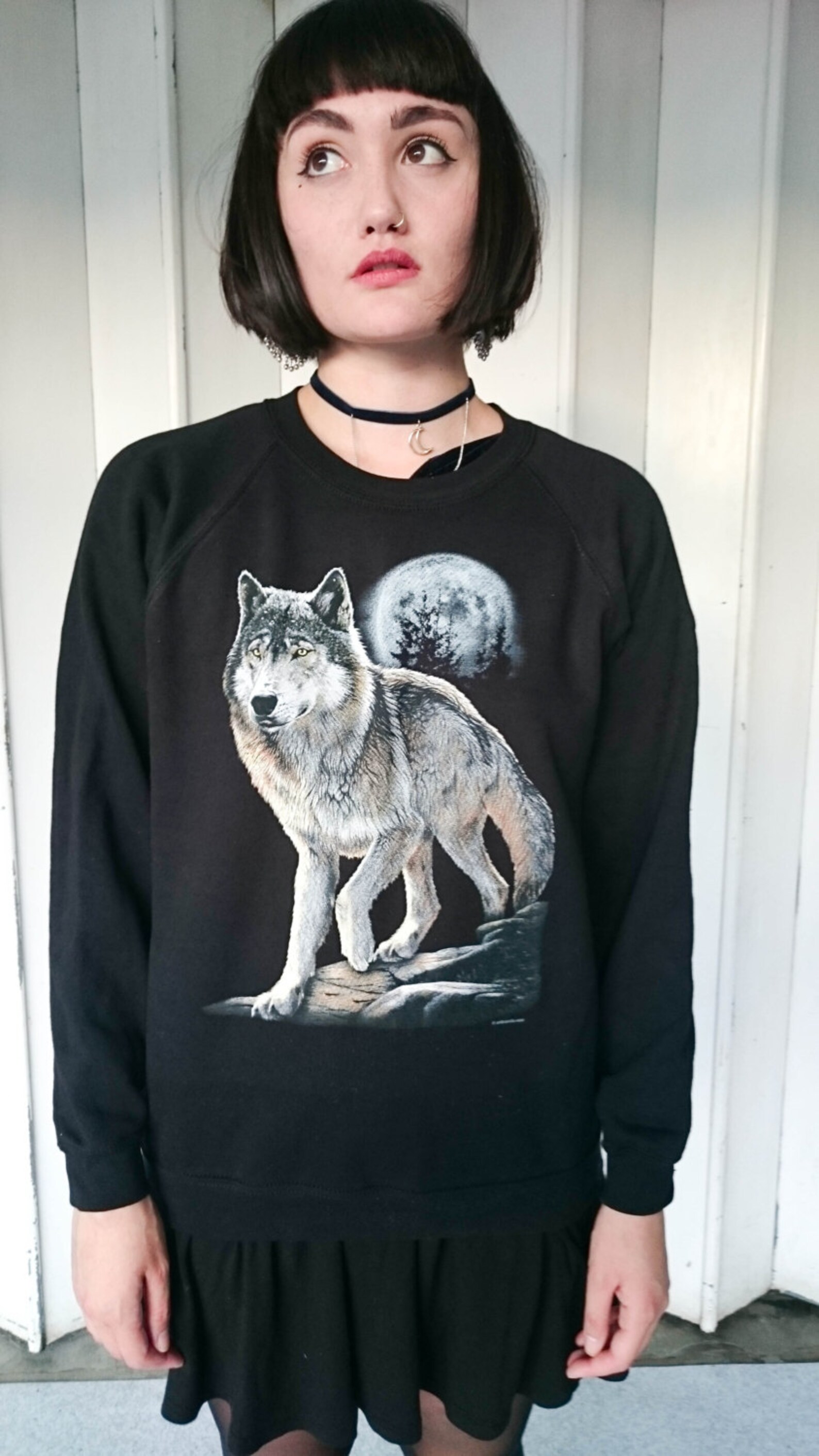 Wildlife Wolf and Moon Jumper Wolves Sweatshirt Wolves - Etsy