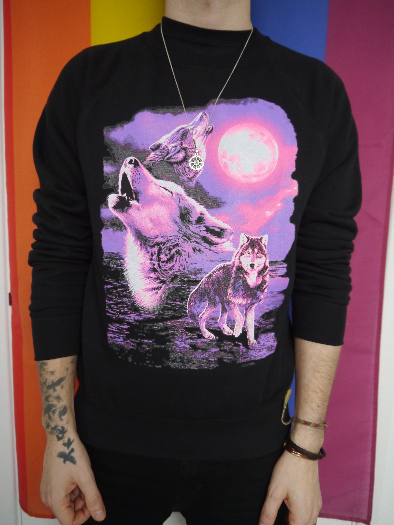 Jersey de lobos de neón sudadera de lobos suéter de lobo | Etsy