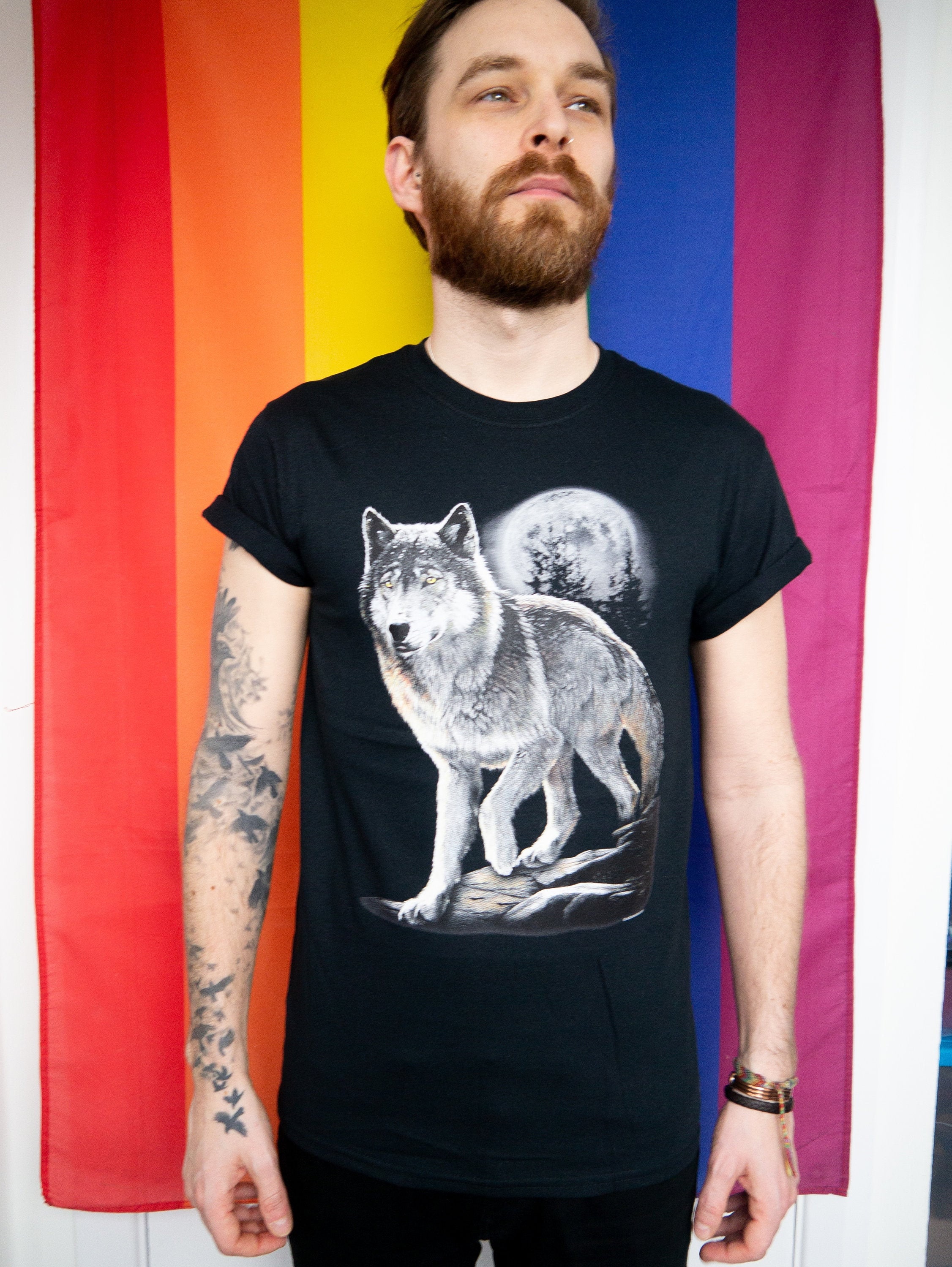 Wolf & Moon T-shirt Wolves T-shirt Wolves Tee Wolves Top - Etsy UK