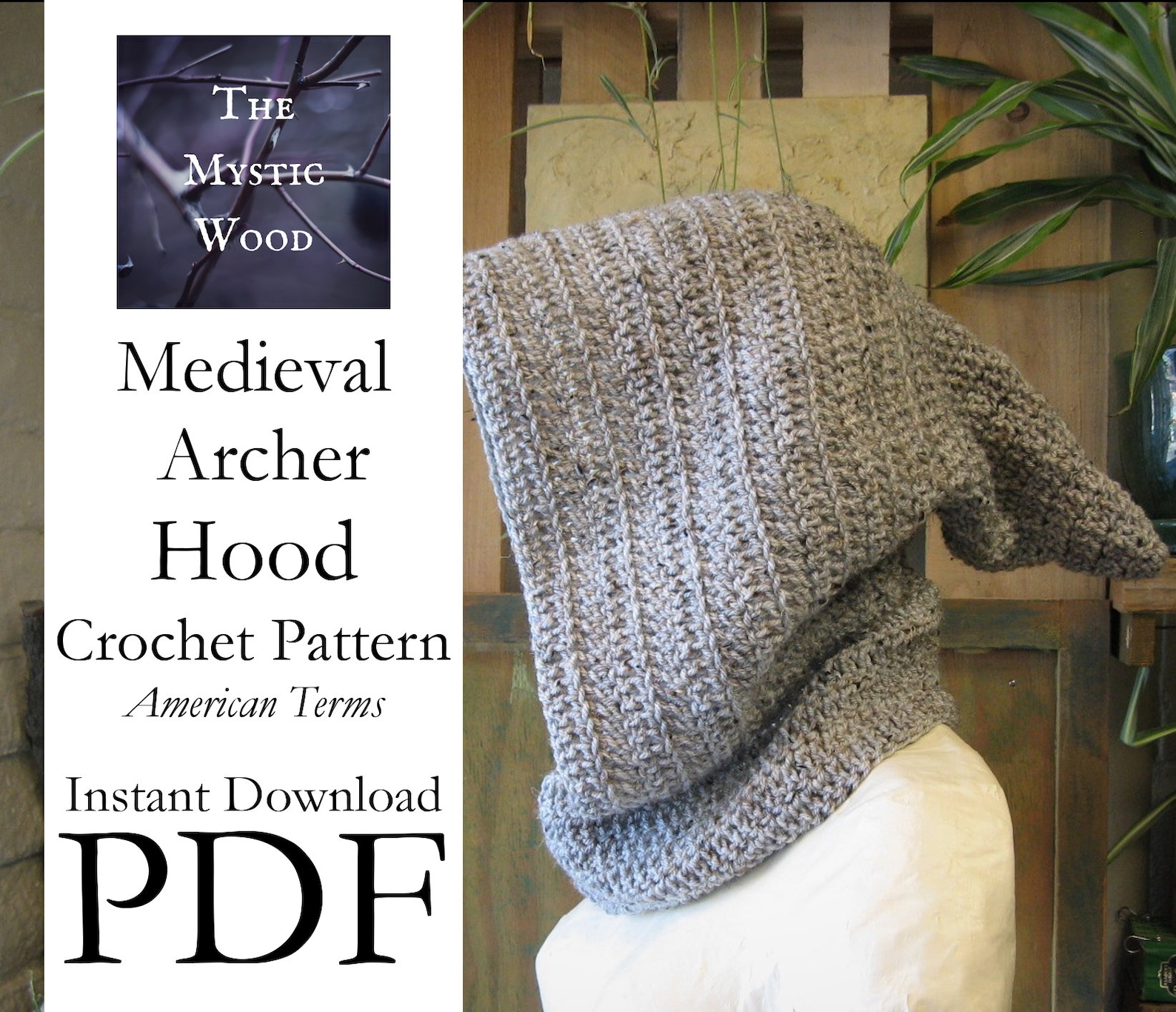 Medieval Archer Hood Crochet Pattern - Instant Download PDF File ...