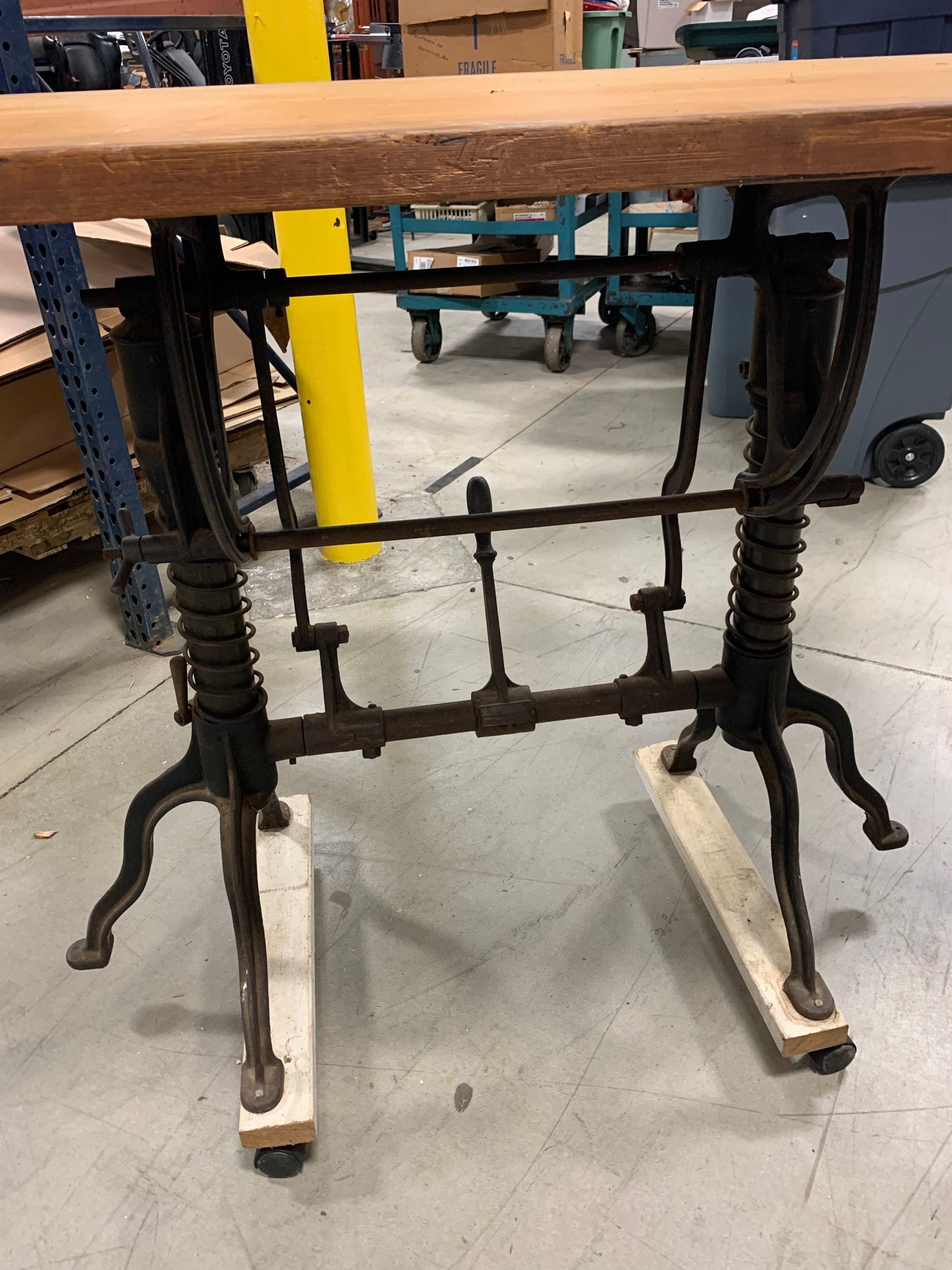 Antique Machine Age Cast Iron Architectural Drafting Table by Morse ...