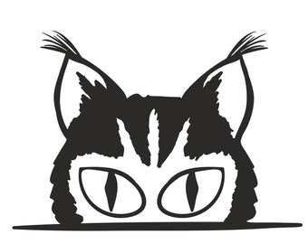 CAT DECAL Peeking Cat Peeping Cat Cat Window Decal Cat Car Decal Rtic ...