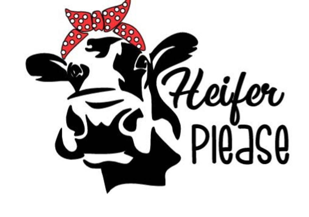Cow Decal Heifer Please Cow With Bandana Decal Car Decal Window Decal ...
