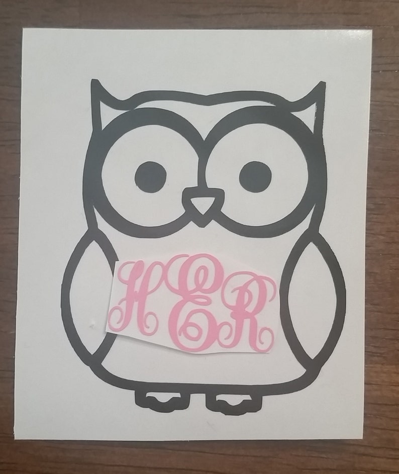 Vinyl OWL MONOGRAM Decal Yeti Decal Car Decal Custom Owl Decal - Etsy