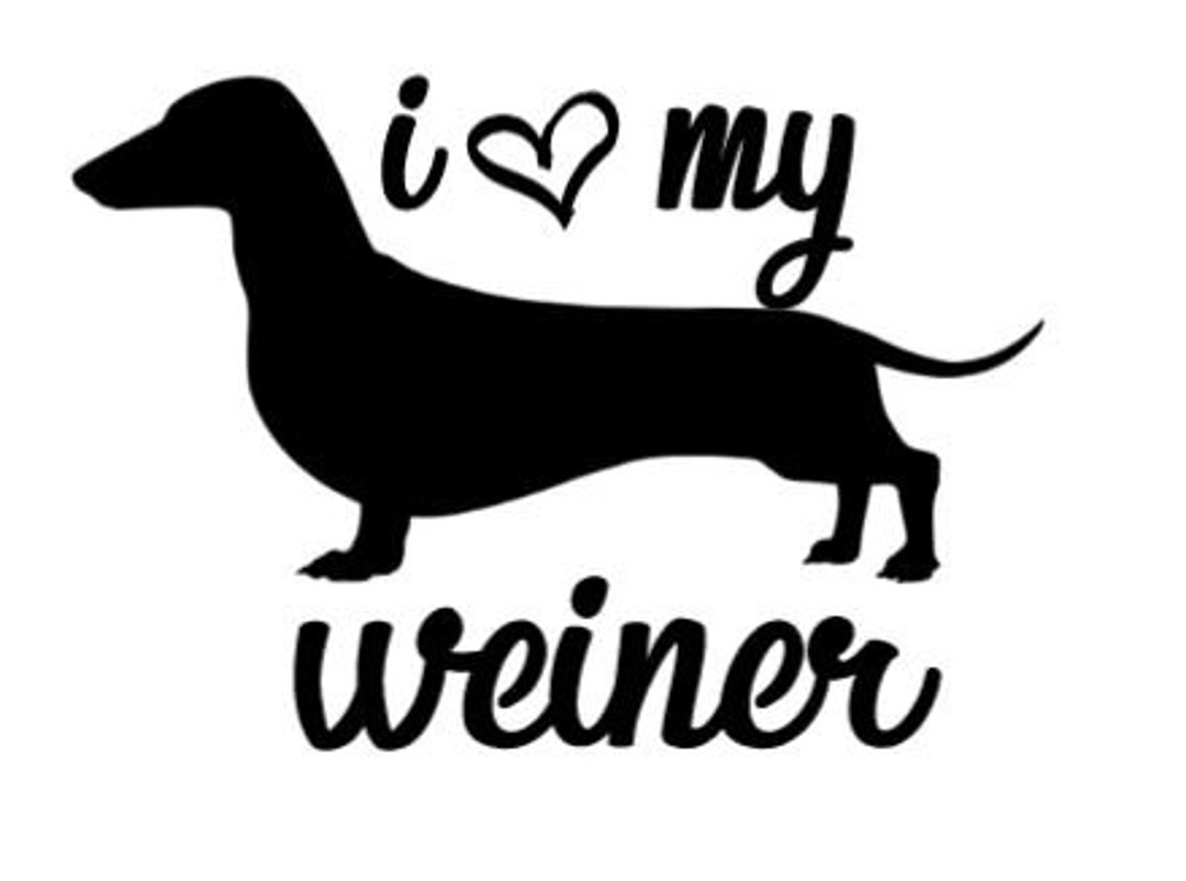 Dog Decai I Heart My WEINER Decal Window Decal Car Decal Cup Decal - Etsy