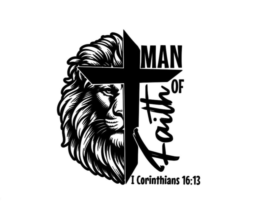 VINYL Car Decal Man of Faith With Lion Decal 1 Corinthians 16:13 ...