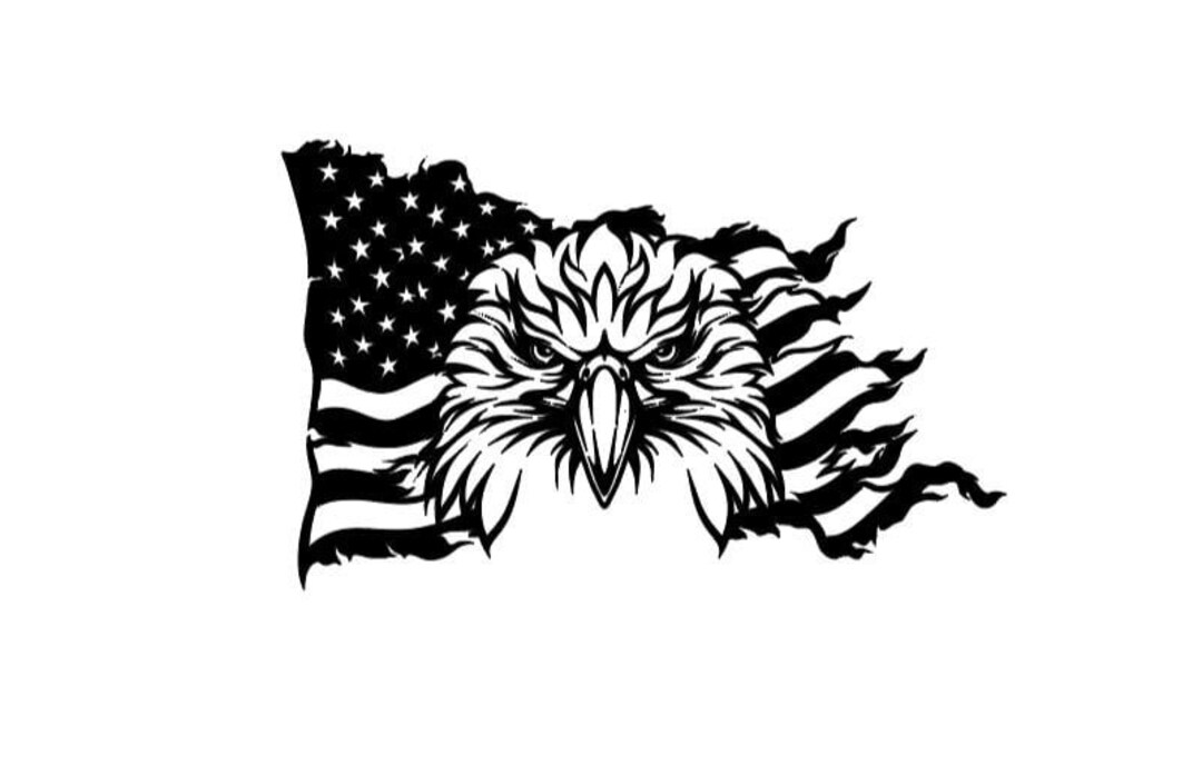 American Flag and Bald Eagle Patriotic Car Decal AMERICA VINYL Car ...