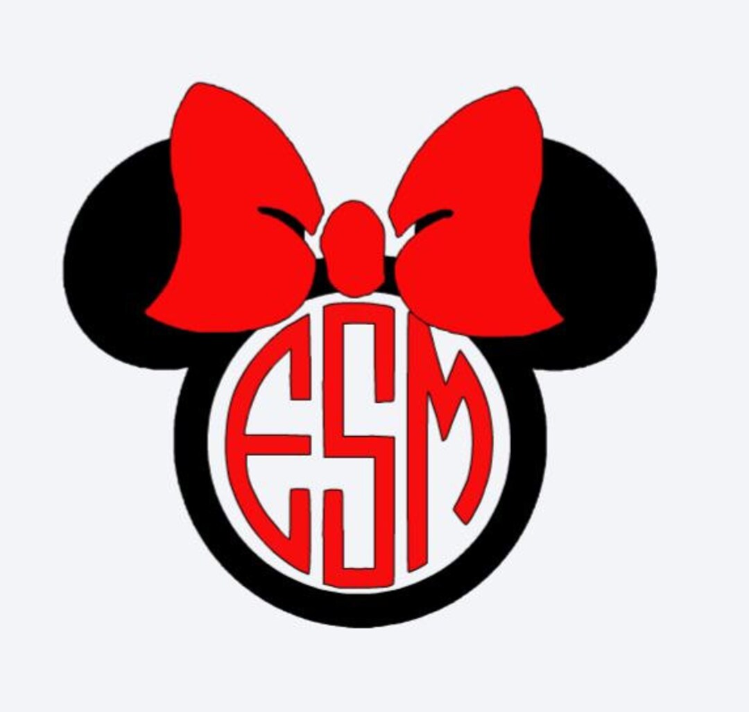 Micky/minnie Mouse CIRCLE CUT Monogram Custom Circle Cut Minnie Mouse ...