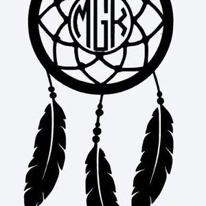DREAM CATCHER DECAL Circle Cut Monogram Script Monogram Decal Lp ...