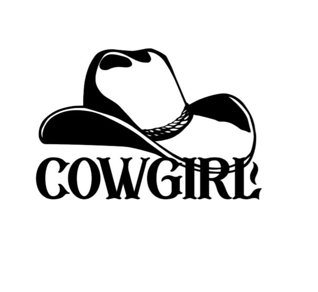Cowgirl and Hat Decal Western Decal Western Ranch Decal Car Decal cup Decal Window Decal ...