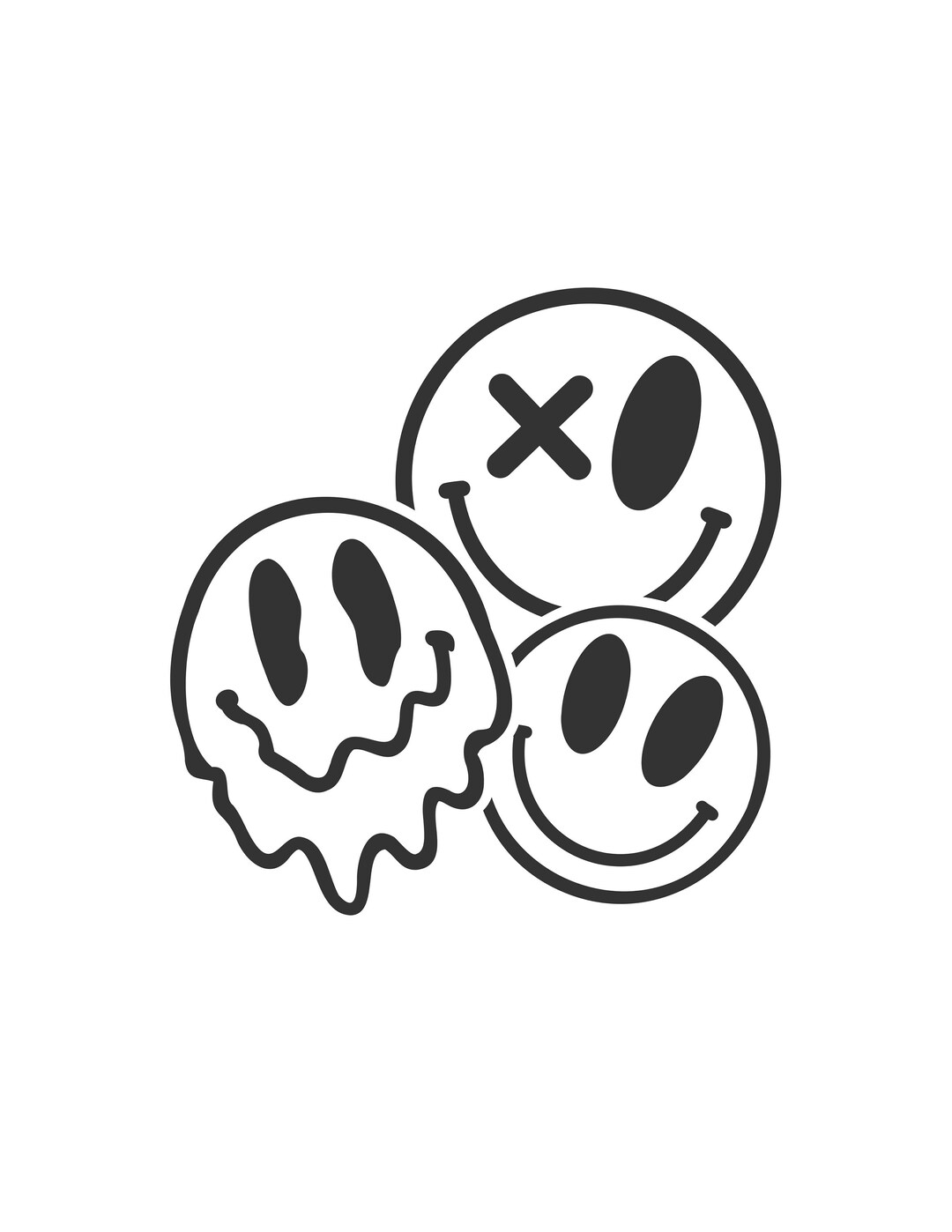 Smiley Face Decal 3 Smiley Face Decal Melting Smiley Face Decal ...