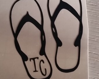 Chevron Single Initial Monogrammed Flip Flop Flair Buttons Personalized ...