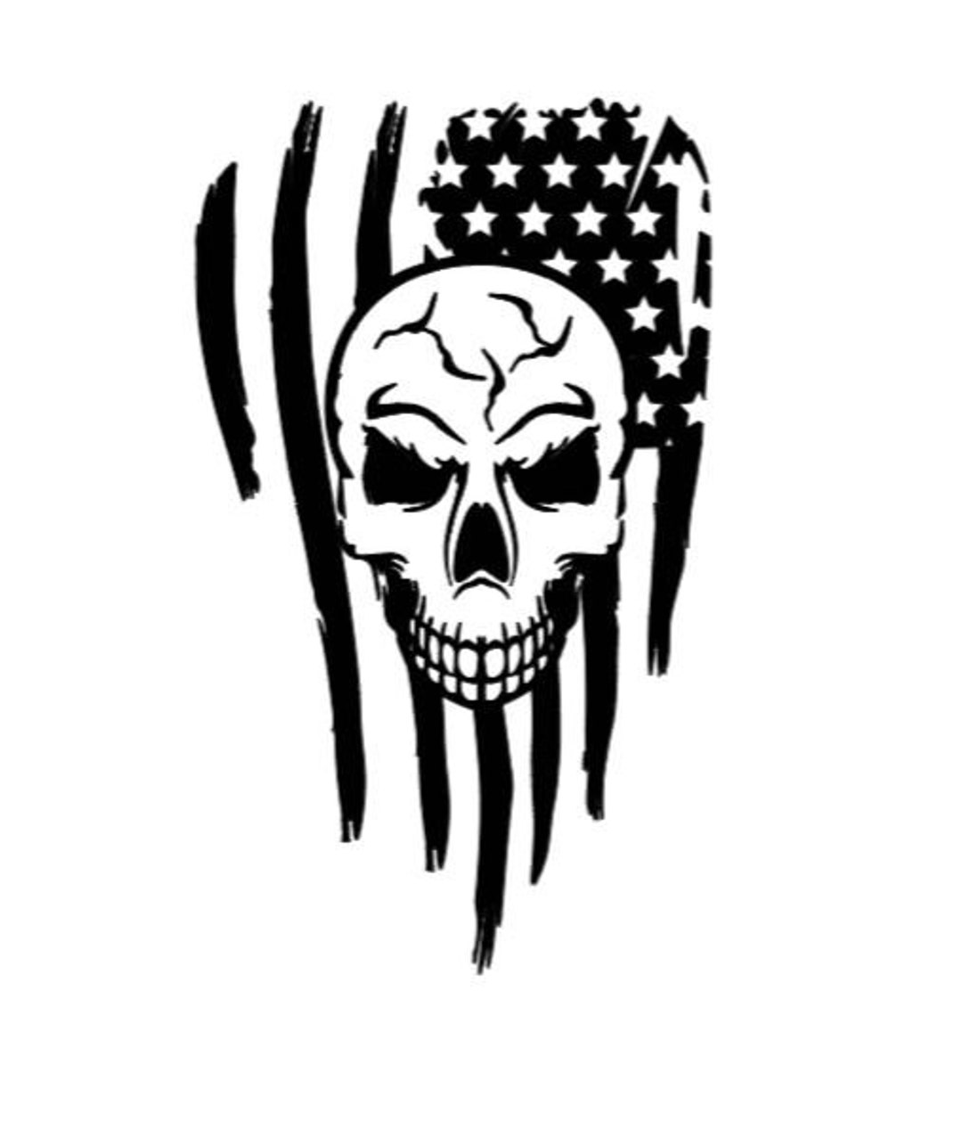 VINYL Car Decal Skull American Flag Car Decal american Flag Car Decal ...