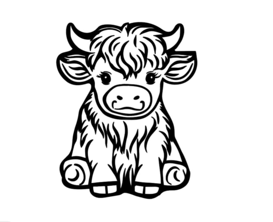 VINYL Car Decal HIGHLAND COW Decal Highland Baby Cow Calf Country Decal ...