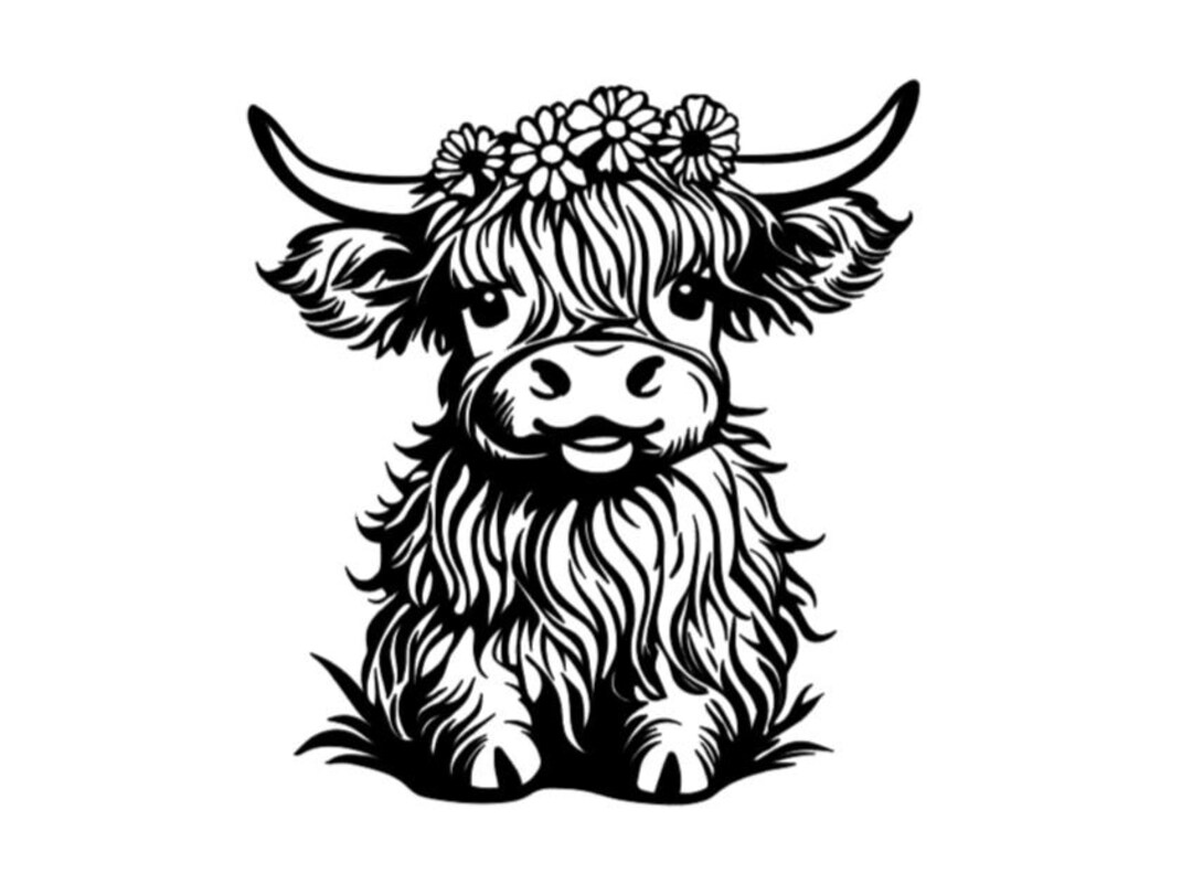VINYL Car Decal HIGHLAND COW Decal Highland Baby Cow Calf Country Decal ...
